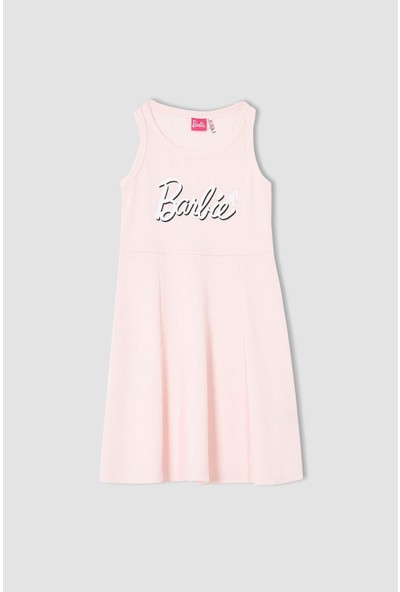 DeFacto Kız Çocuk Barbie Lisanslı Kısa Kollu Tişört Elbise U7549A621SM