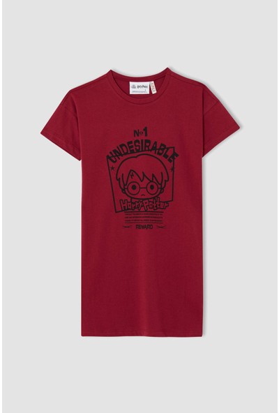 Defacto Kız Çocuk Harry Potter Lisanslı Kısa Kol Tişört Elbise U4833A621SM