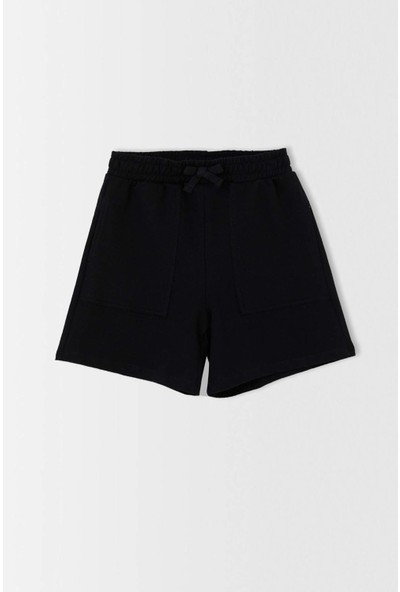 Defacto Kız Çocuk Yazı Baskılı Esnek Belli Şort U8059A621HS