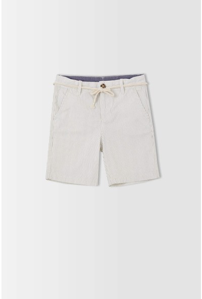 Defacto Erkek Çocuk Çizgili Regular Fit Bermuda Şort V2498A621SM