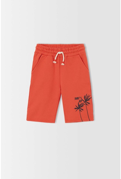 Defacto Erkek Çocuk Palmiye Baskılı Esnek Belli Bermuda Şort U8939A621SM