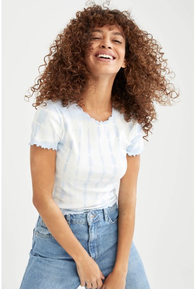 Defacto Coool Bisiklet Yaka Batik Desenli Kısa kollu Tişört V0830AZ21SP