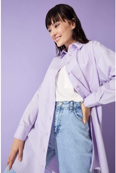 DeFacto Basic Relax Fit Gömlek Tunik U9918AZ21SM DeFacto Basic Relax Fit Gömlek Tunik U9918AZ21SM
