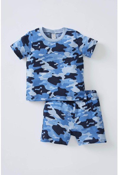 Defacto Erkek Bebek Kamuflaj Desenli Kısa Kollu Pijama Takımı U4978A221SM Defacto Erkek Bebek Kamuflaj Desenli Kısa Kollu Pijama Takımı U4978A221SM