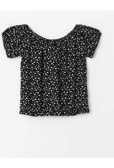 Defacto Kız Çocuk Kalp Desenli Kısa Kollu Crop Bluz T4313A621SM Defacto Kız Çocuk Kalp Desenli Kısa Kollu Crop Bluz T4313A621SM