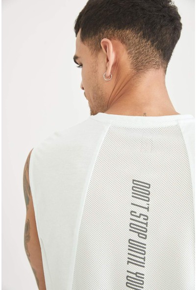 DeFacto Standart Fit Sırt Baskılı Kolsuz Spor Tişört U2463AZ21SM