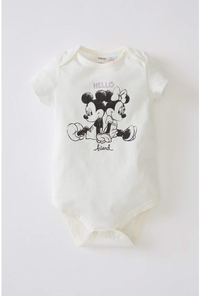 DeFacto Kız Bebek Minnie Mouse Lisanslı Pamuklu Kısa Kollu Çıtçıtlı Body U8129A221SM DeFacto Kız Bebek Minnie Mouse Lisanslı Pamuklu Kısa Kollu Çıtçıtlı Body U8129A221SM