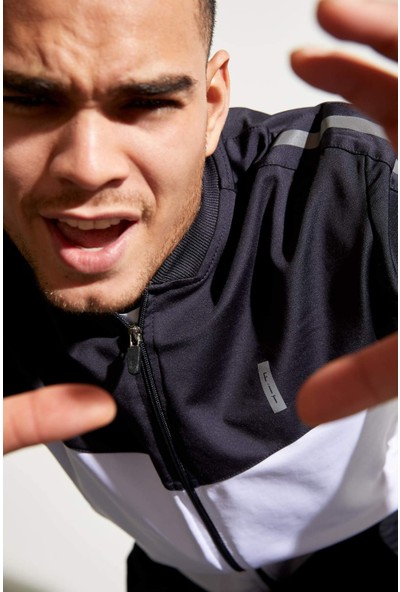 DeFacto Slim Fit Bomber Kolej Yaka Fermuarlı Uzun Kollu Sweatshirt S3295AZ21SP