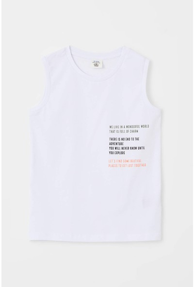 Defacto Erkek Çocuk Yazı Baskılı Atlet U5724A621SM