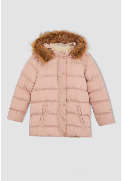 DeFacto Kız Çocuk Kapüşonlu Suni Kürklü İçi Pelüş Astarlı Kapitone Isı Yalıtımlı Warmtech  Parka U4310A621WN DeFacto Kız Çocuk Kapüşonlu Suni Kürklü İçi Pelüş Astarlı Kapitone Isı Yalıtımlı Warmtech  Parka U4310A621WN