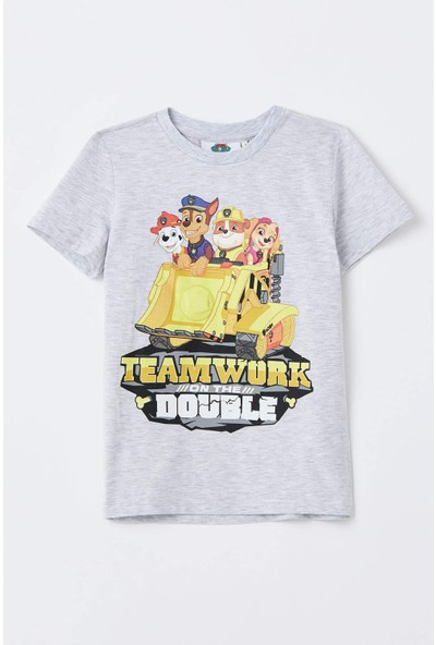 Defacto Erkek Çocuk PAW Patrol Lisanslı Dokunmatik Işıklı Kısa Kollu Tişört U5931A621SM Defacto Erkek Çocuk PAW Patrol Lisanslı Dokunmatik Işıklı Kısa Kollu Tişört U5931A621SM
