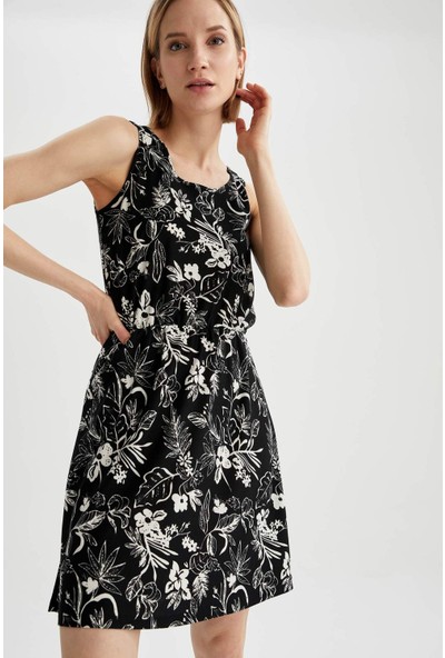 DeFacto Askılı Çiçek Desenli Yazlık Mini Elbise T8070AZ21SM