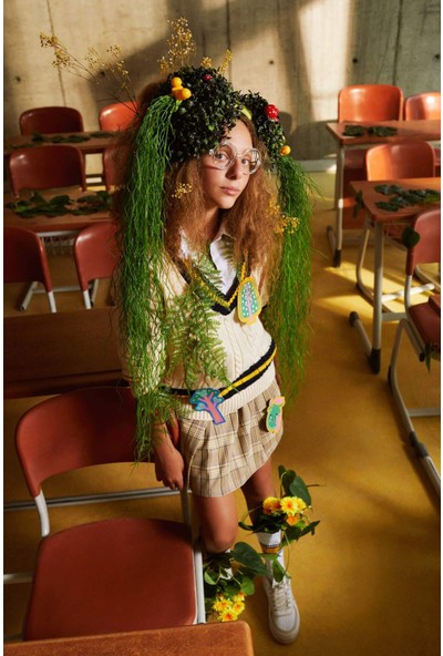 Defacto Kız Çocuk Kareli Pili Etek V4335A621AU