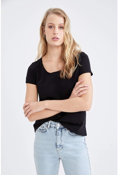 DeFacto Regular Fit Bisiklet Yaka Kısa Kollu Tişört K1508AZ22SM