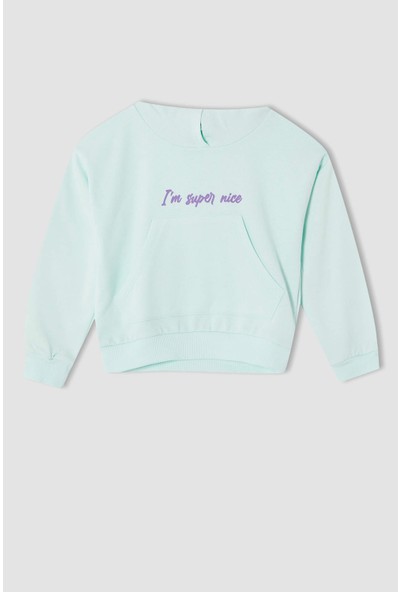 Defacto Kız Çocuk Yazı Baskılı Sweatshirt T4823A621SP