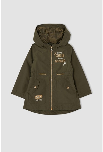 Defacto Kız Çocuk Yazı Baskılı Kapüşonlu Parka R0103A621SP