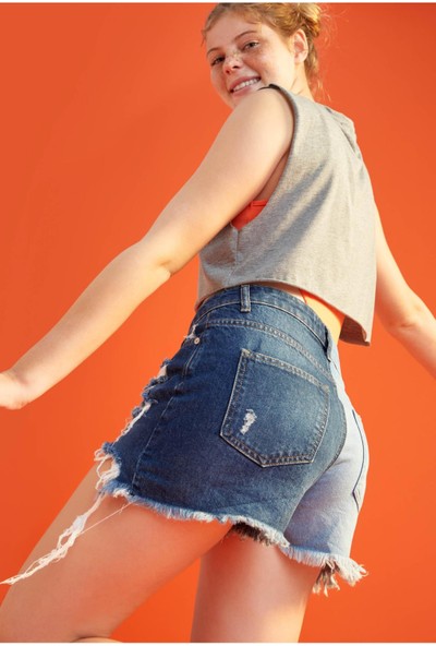 DeFacto Coool V Yaka Oversize Fit Crop Atlet U9675AZ21HS