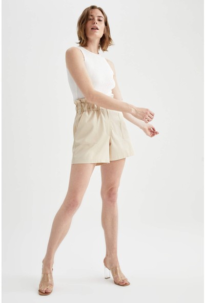 DeFacto Paper Bag Yükse Bel Mini Şort V6156Az21Sm DeFacto Paper Bag Yükse Bel Mini Şort V6156Az21Sm