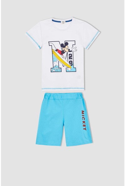 DeFacto Erkek Çocuk Mickey& Minnie Mouse Lisanslı Regular Fit Bisiklet Yaka Kısa Kollu Pamuklu Pijama Takım V7005A621HS DeFacto Erkek Çocuk Mickey& Minnie Mouse Lisanslı Regular Fit Bisiklet Yaka Kısa Kollu Pamuklu Pijama Takım V7005A621HS