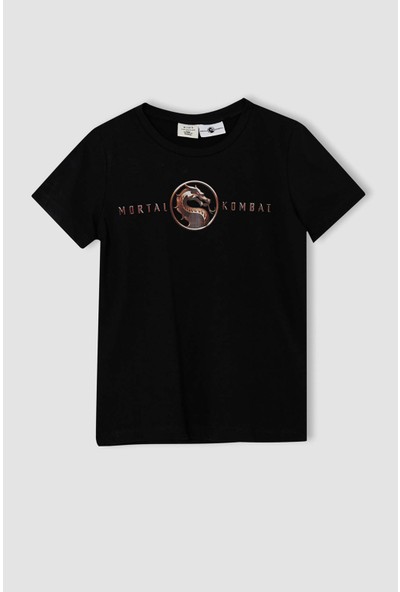Defacto Erkek Çocuk Mortal Kombat Lisanslı Kısa Kollu Tişört V5641A621HS