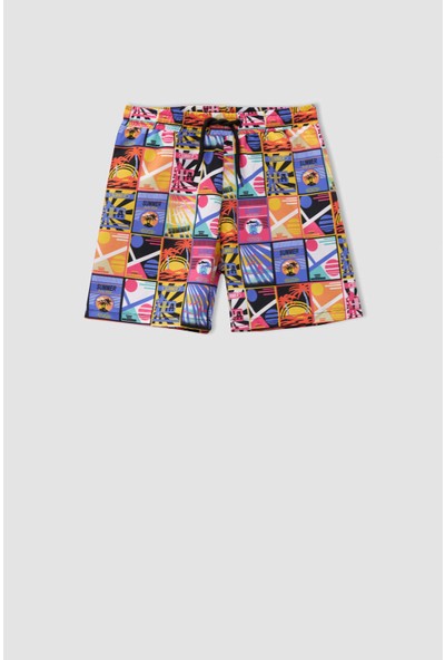 DeFacto Erkek Çocuk Defacto Fit Desenli Yüzme Şortu V6566A621HS