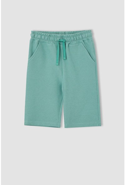 DeFacto Erkek Çocuk Esnek Belli Dokulu Bermuda Şort V6194A621HS