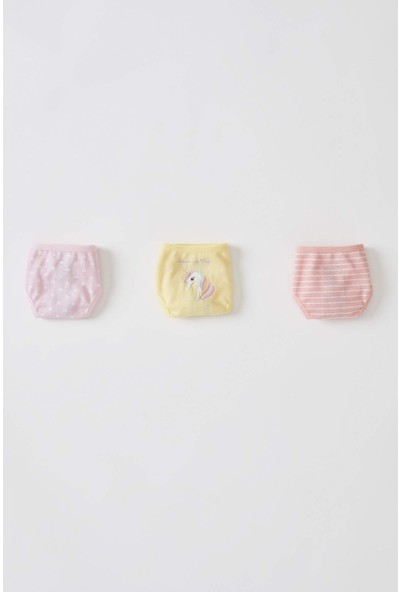 DeFacto Kız Çocuk Unicorn Baskılı 3’lü Renkli Külot U6021A622SP