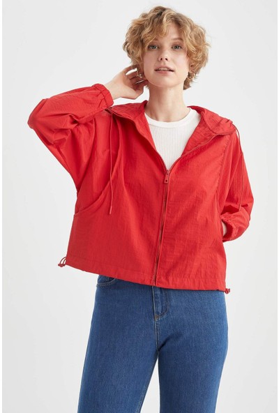 Defacto Relax Fit  Kapüşonlu İnce Yağmurluk T7646AZ21SP