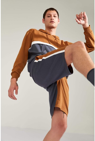 Defacto Regular Fit Blok Desenli Spor Şort T0887AZ20WN