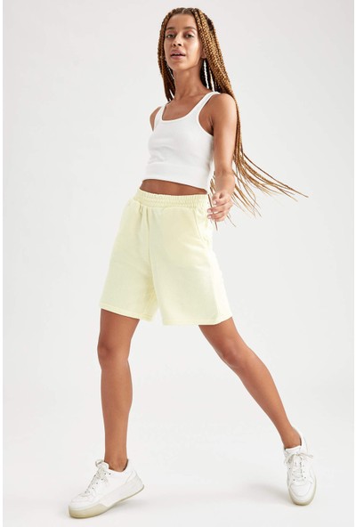 DeFacto Cepli Beli Lastikli Relax Fit Bermuda Şort V4428AZ21AU DeFacto Cepli Beli Lastikli Relax Fit Bermuda Şort V4428AZ21AU
