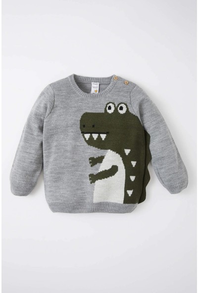 DeFacto Erkek Bebek Desenli Triko Kazak R5634A220AU