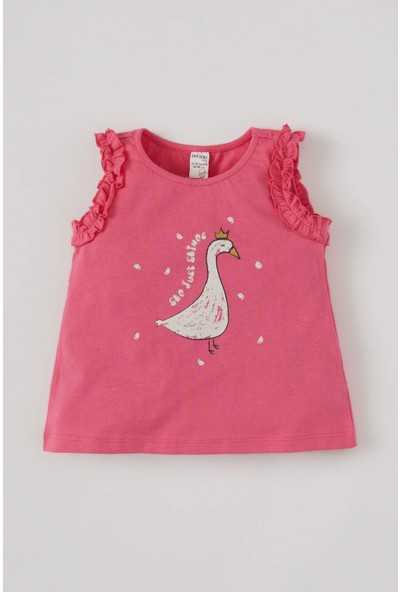 DeFacto Kız Bebek Kuğu Baskılı Kolsuz Pamuklu Atlet T9838A221SM DeFacto Kız Bebek Kuğu Baskılı Kolsuz Pamuklu Atlet T9838A221SM