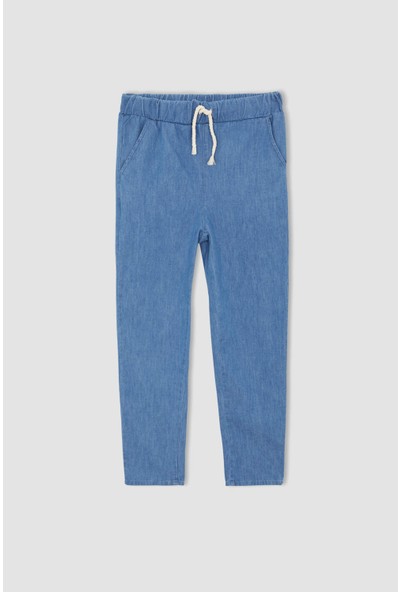 DeFacto Kız Çocuk Straight Fit Esnek Belli Jean Pantolon T2814A622SM