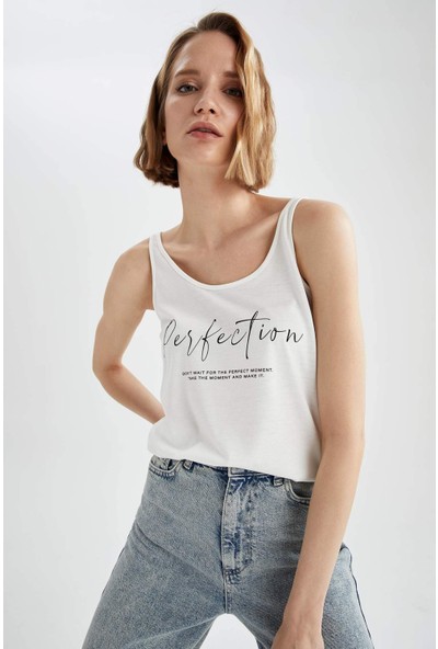 Defacto Slogan Baskılı Askılı Atlet U3411AZ21SM