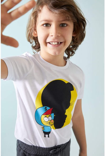 Defacto Erkek Çocuk Kral Şakir Lisanslı Kısa Kollu Tişört U1570A621SP