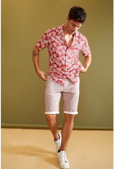 Defacto Beli Bağcıklı Bermuda Şort U4577AZ21SM