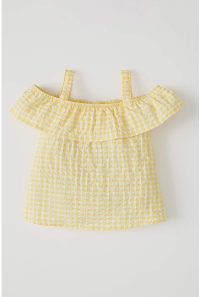 Defacto Kız Bebek Pötikareli Askılı Volanlı Bluz U6290A221SM Defacto Kız Bebek Pötikareli Askılı Volanlı Bluz U6290A221SM