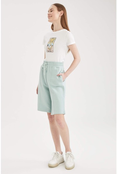 Defacto Beli Bağcıklı Relax Fit Bermuda Şort U7174AZ21SP