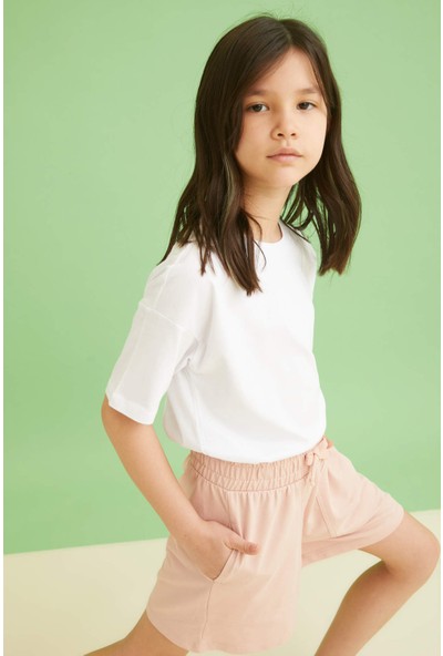 Defacto Kız Çocuk Bağcıklı Esnek Belli Şort U7572A621SM