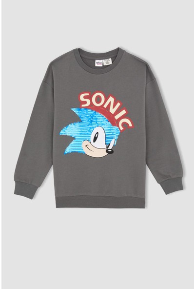 DeFacto Erkek Çocuk Sonic the Hedgehog Lisanslı Regular Fit Lisanslı Bisiklet Yaka Sweatshirt W2183A621WN DeFacto Erkek Çocuk Sonic the Hedgehog Lisanslı Regular Fit Lisanslı Bisiklet Yaka Sweatshirt W2183A621WN