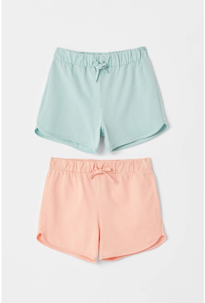 Defacto Kız Çocuk Esnek Belli 2'li Şort U4023A621SP