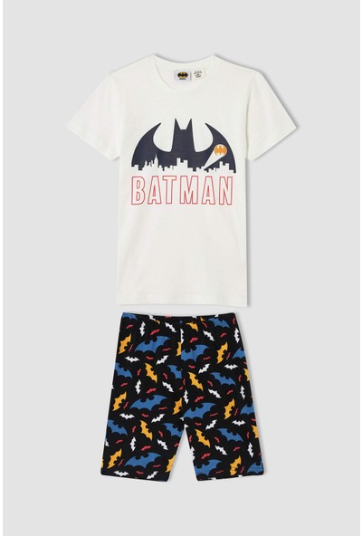 Defacto Erkek Çocuk Batman Lisanslı Kısa Kollu Pijama Takımı V9157A621HS