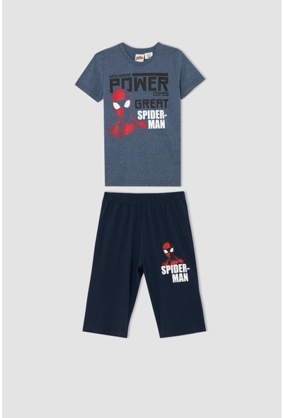 Defacto Erkek Çocuk Spider Man Lisanslı Kısa Kollu Pijama Takımı V9171A621HS