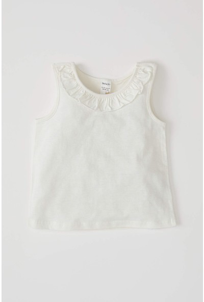 DeFacto Kız Bebek Dantel Detaylı Pamuklu Atlet T8601A221SM