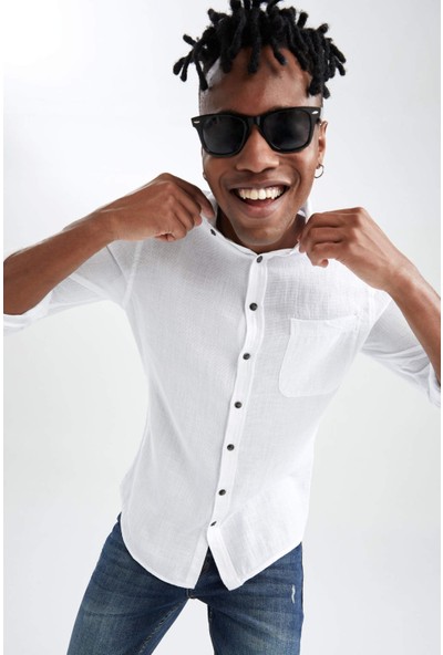 DeFacto Slim Fit Basic Uzun Kollu Gömlek N9097AZ22SM