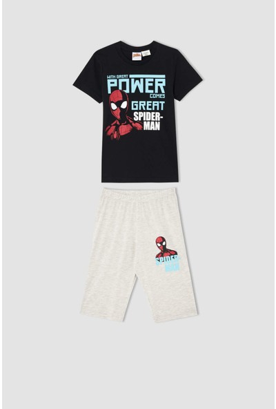 Defacto Erkek Çocuk Spider Man Lisanslı Kısa Kollu Pijama Takımı V9171A621HS