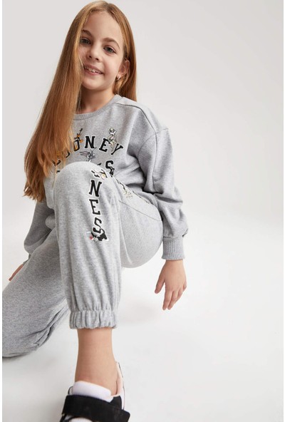 DeFacto Kız Çocuk Looney Tunes Lisanslı Geri Dönüşümlü Jogger Eşofman Alt W2457A621WN