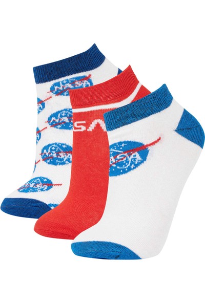 DeFacto Kadın NASA Lisanslı Pamuklu 3'lü Kısa Çorap W2189AZ21WN DeFacto Kadın NASA Lisanslı Pamuklu 3'lü Kısa Çorap W2189AZ21WN