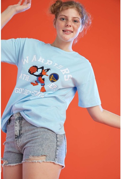 DeFacto Coool NBA X Space Jam 2 Golden State Warriors Lisanslı Oversize Fit Kısa Kollu Tişört V8592AZ21HS DeFacto Coool NBA X Space Jam 2 Golden State Warriors Lisanslı Oversize Fit Kısa Kollu Tişört V8592AZ21HS