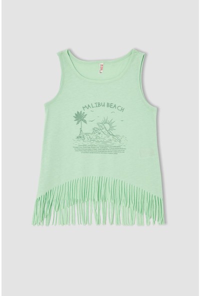 Defacto Kız Çocuk Palmiye Baskılı Püsküllü Atlet V8719A621HS